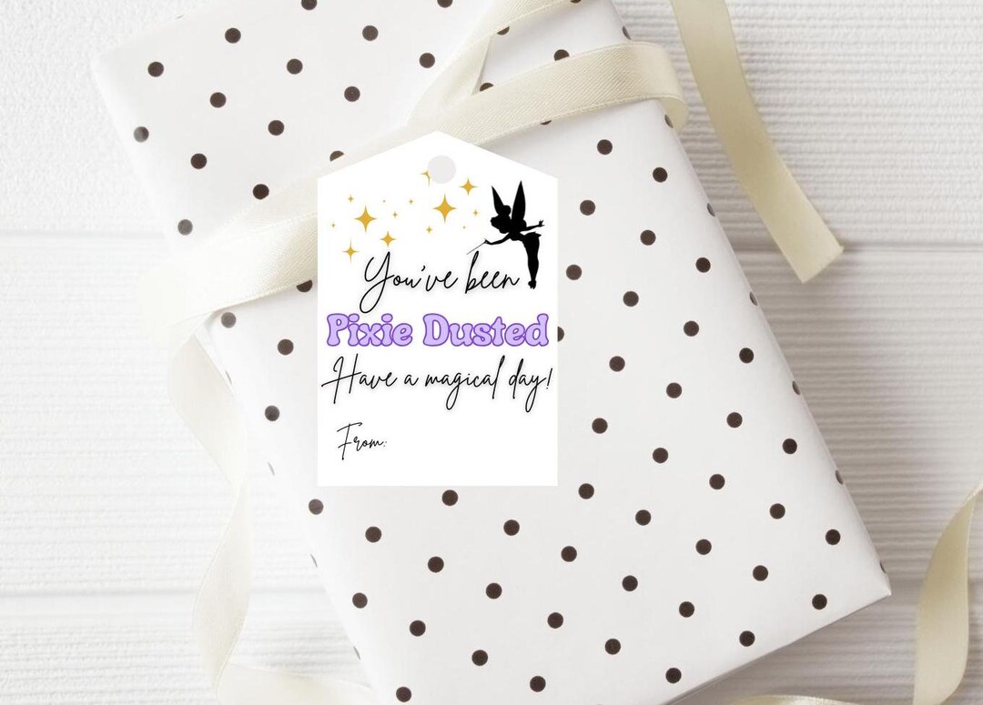 Pixie Dusted Purple Tinkerbell Printable Gift Tag, Gift Tag for Cruise ...