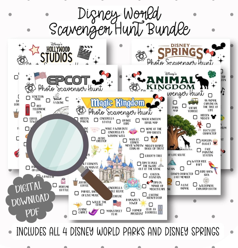Disney World Scavenger Hunt Bundle Printable - Etsy
