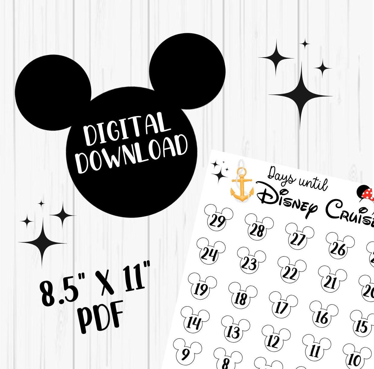 Countdown to Disney Cruise Printable, Days Until Disney Cruise Coloring ...