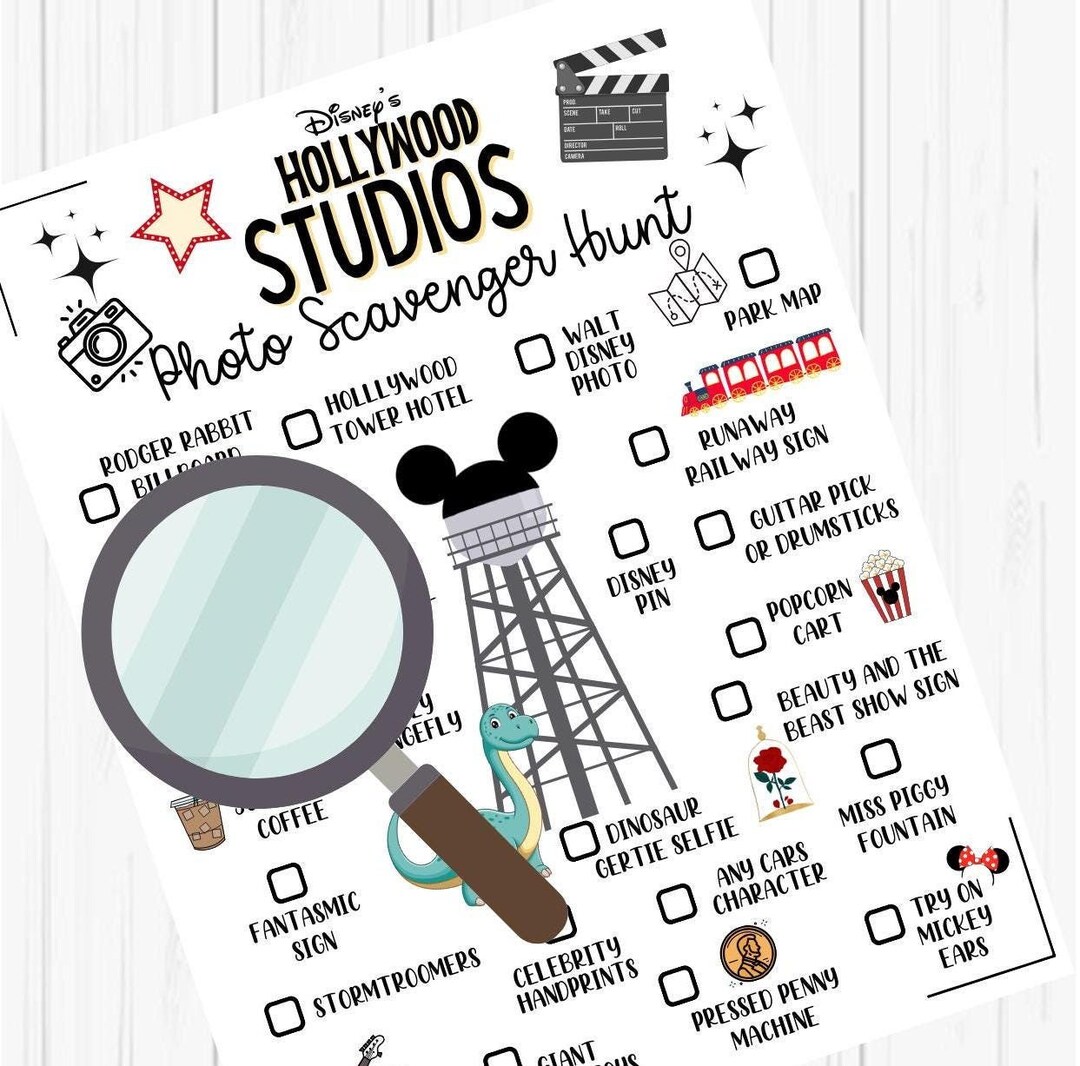 Hollywood Studios Printable Scavenger Hunt, Disney Printable Games ...
