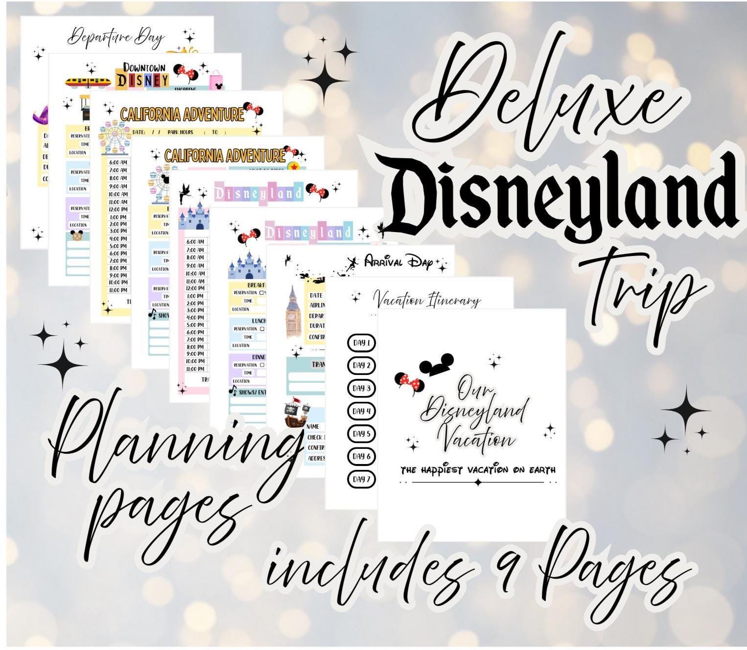 Disneyland Vacation Planner Vacation Planning Sheet Digital Download ...