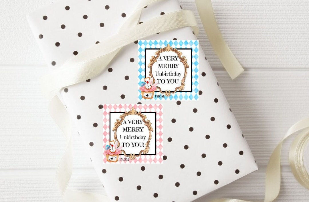Unbirthday Gift Tag Printable, Alice in Wonderland Tea Party Gift Tag ...