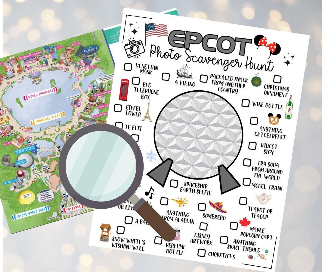 Epcot Scavenger Hunt Printable, Print at Home Disney Games, Adult ...