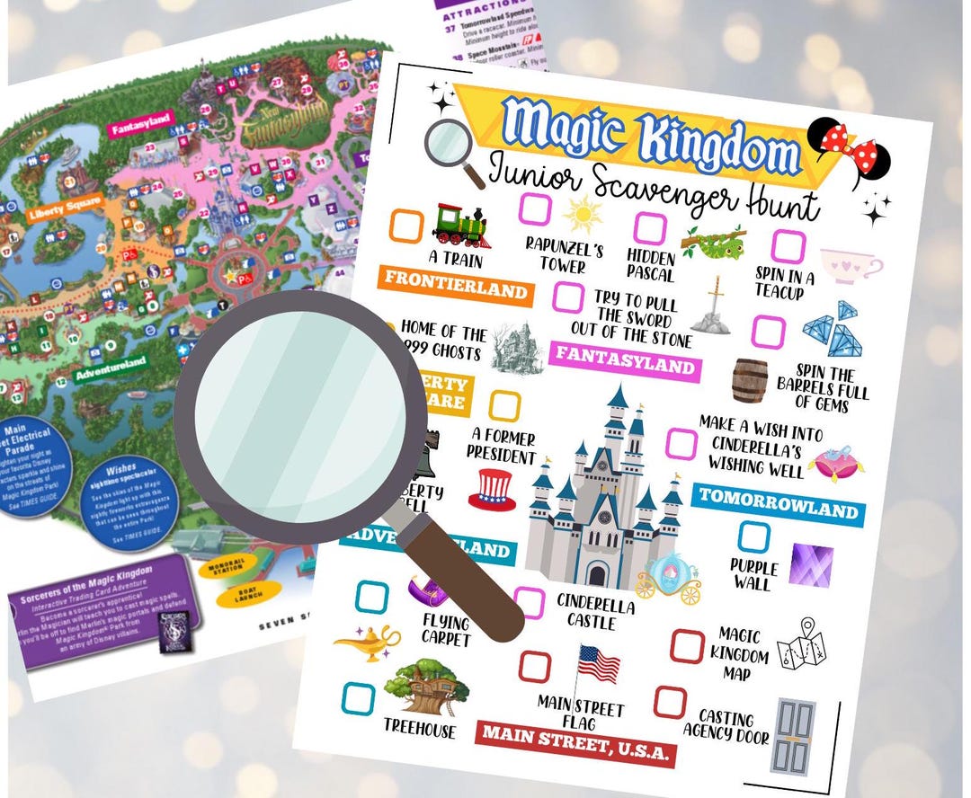 Kids Magic Kingdom Scavenger Hunt Printable, Print at Home Disney Games ...