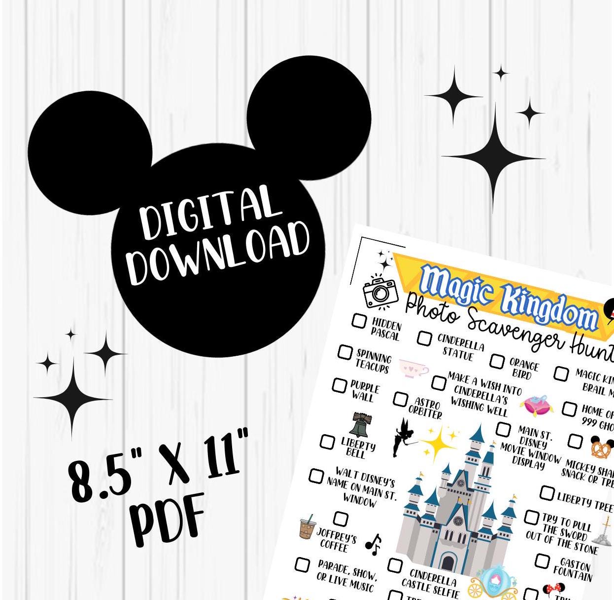 Magic Kingdom Scavenger Hunt Printable, Print at Home Disney Games - Etsy