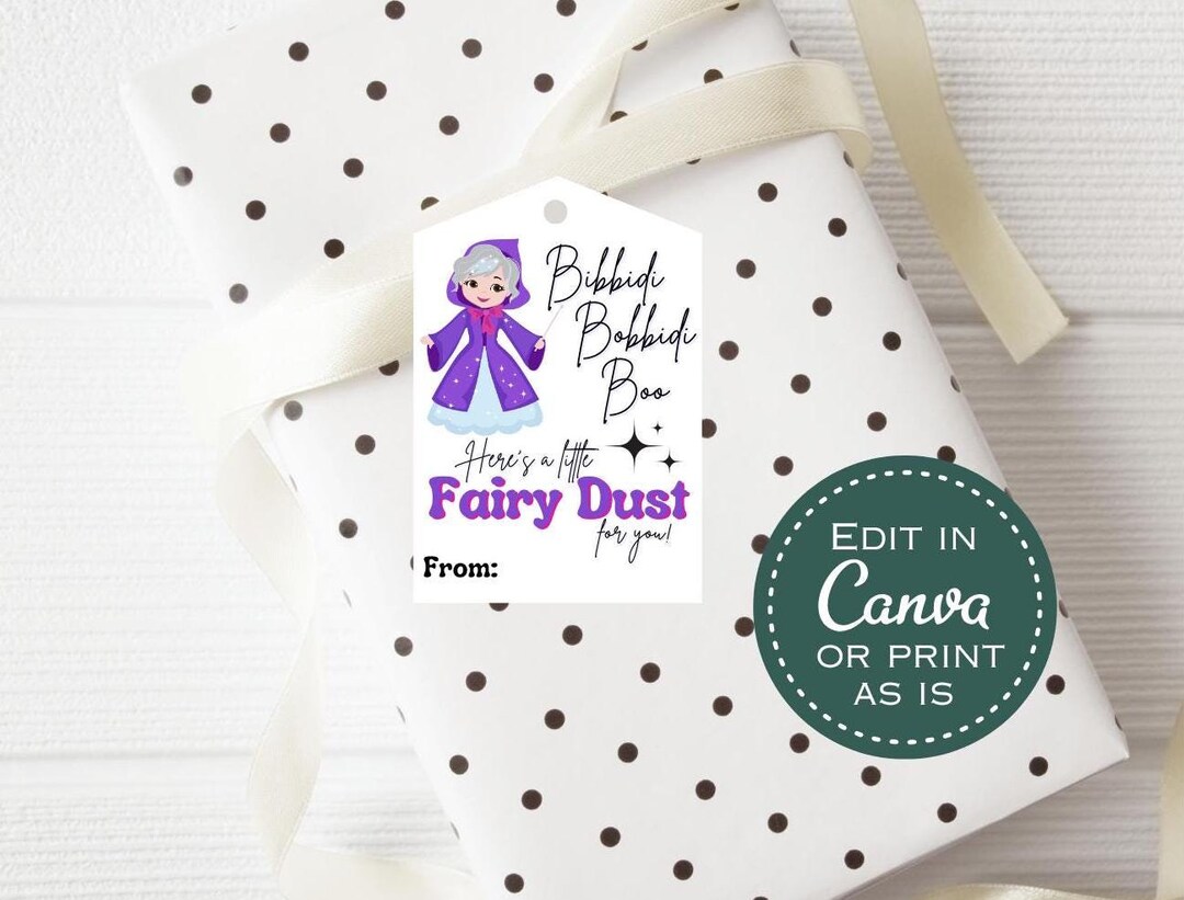 Fairy Godmother Printable Gift Tags, Pixie Dust Gift Tags, Gifts for ...