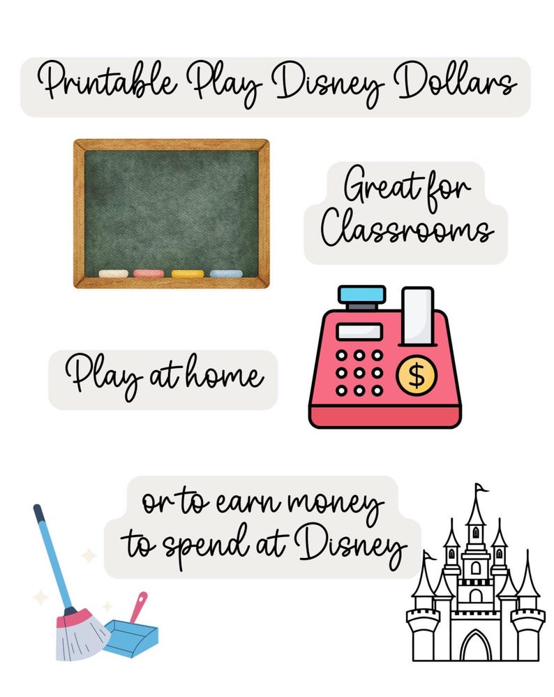 Disney Dollar Printable Play Money for Kids Party Activity for ...