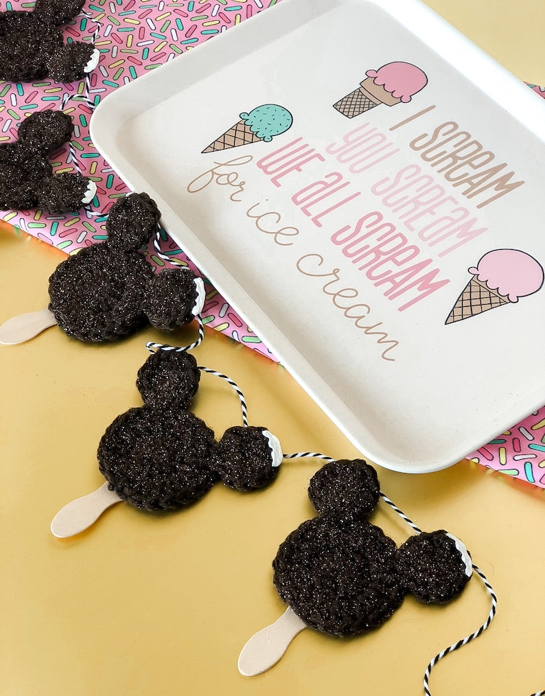 Mickey Bar Crochet Bunting Pattern: Easy Ice Cream Garland (PDF Pattern ...