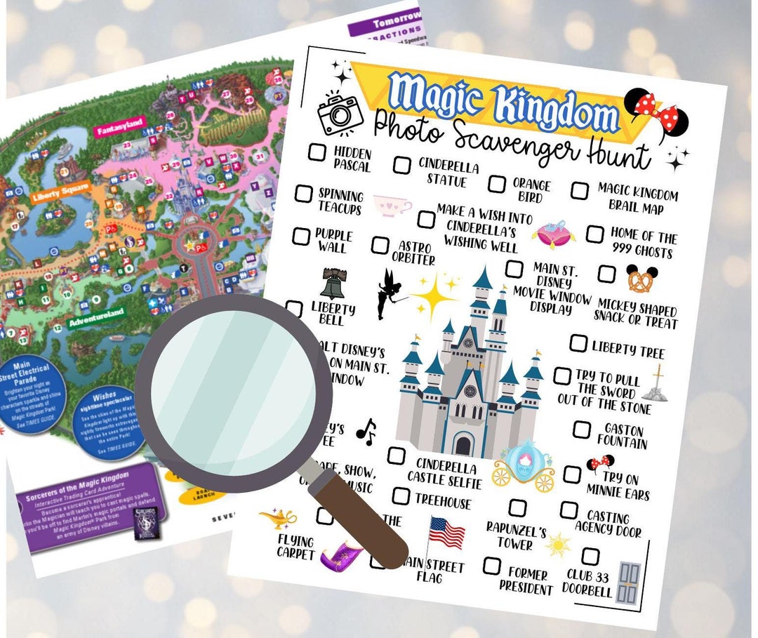 Magic Kingdom Scavenger Hunt Printable, Print at Home Disney Games ...