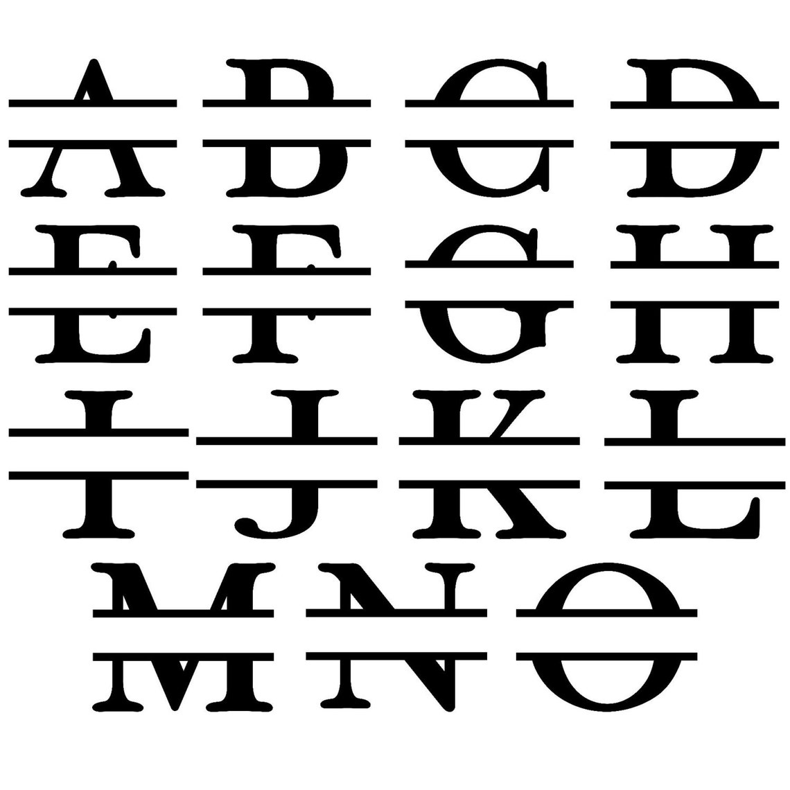 Custom split Initial Vinyl Monogram Decal Yeti - Etsy