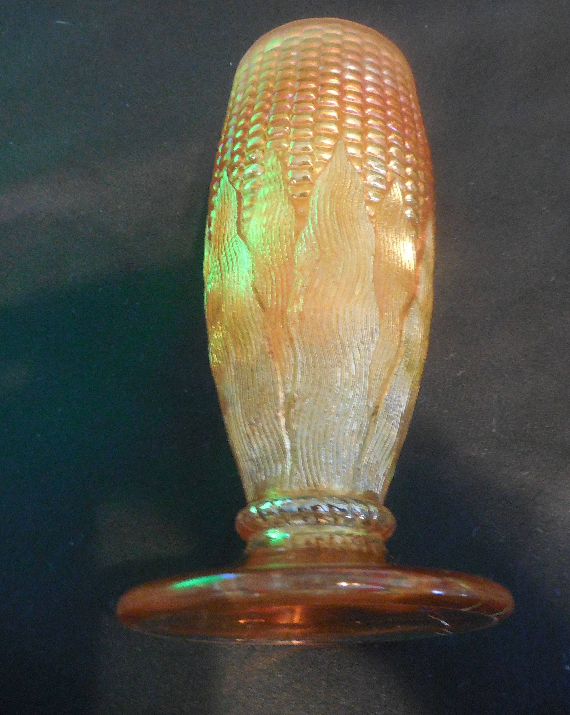 RARE Northwood Marigold Corn Vase With Plain Base Carnival Glass Vase ...