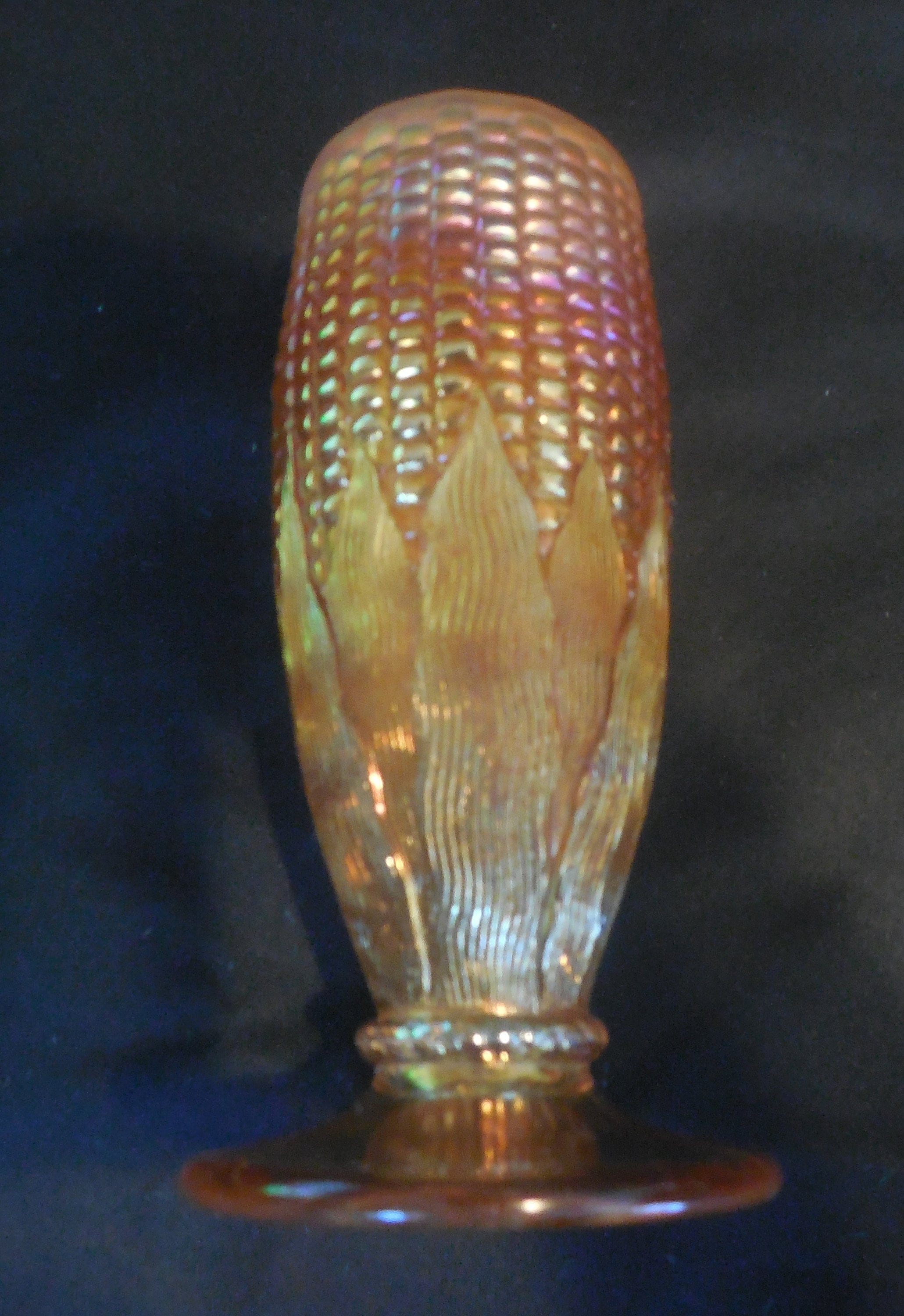 RARE Northwood Marigold Corn Vase With Plain Base Carnival Glass Vase ...