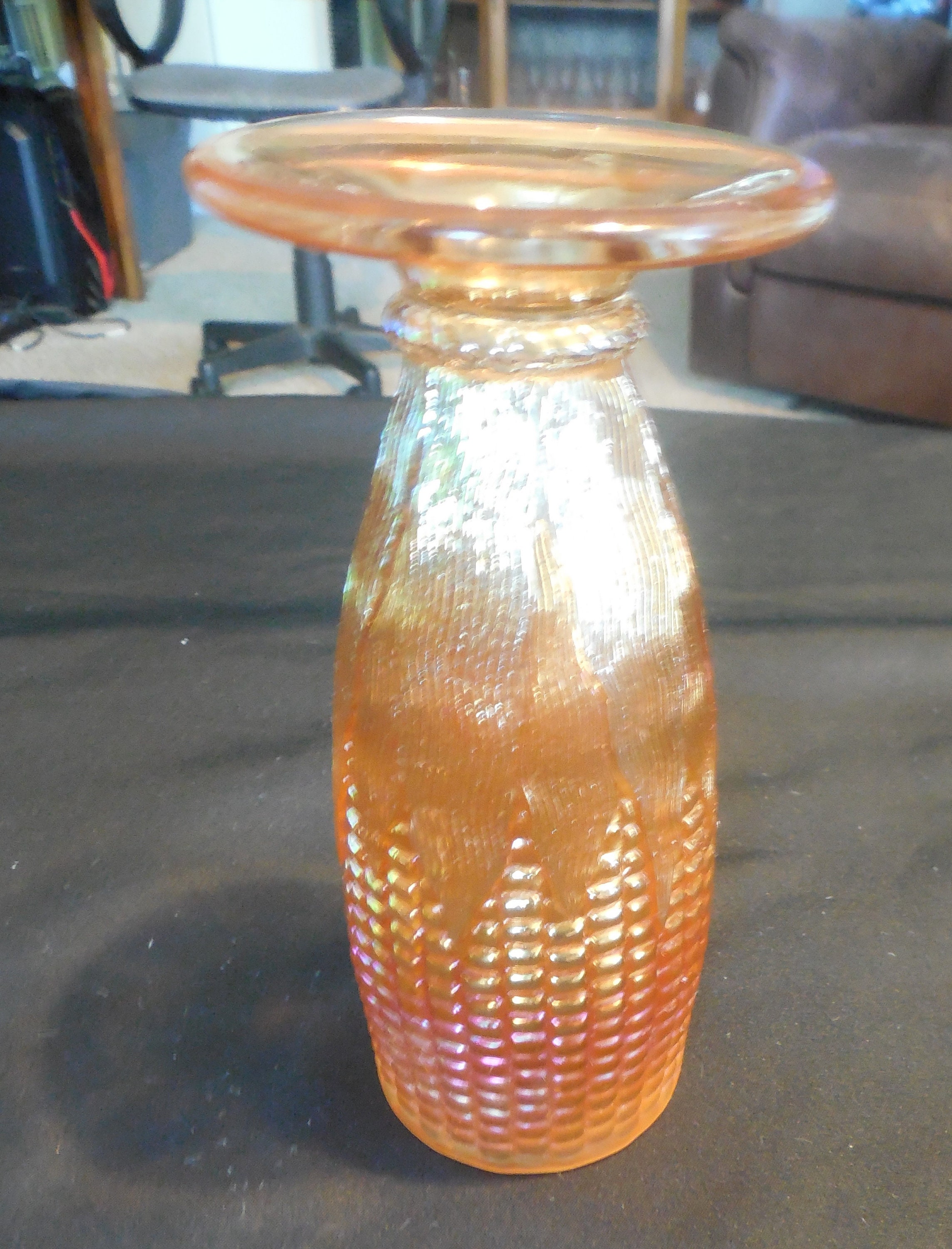 RARE Northwood Marigold Corn Vase With Plain Base Carnival Glass Vase ...