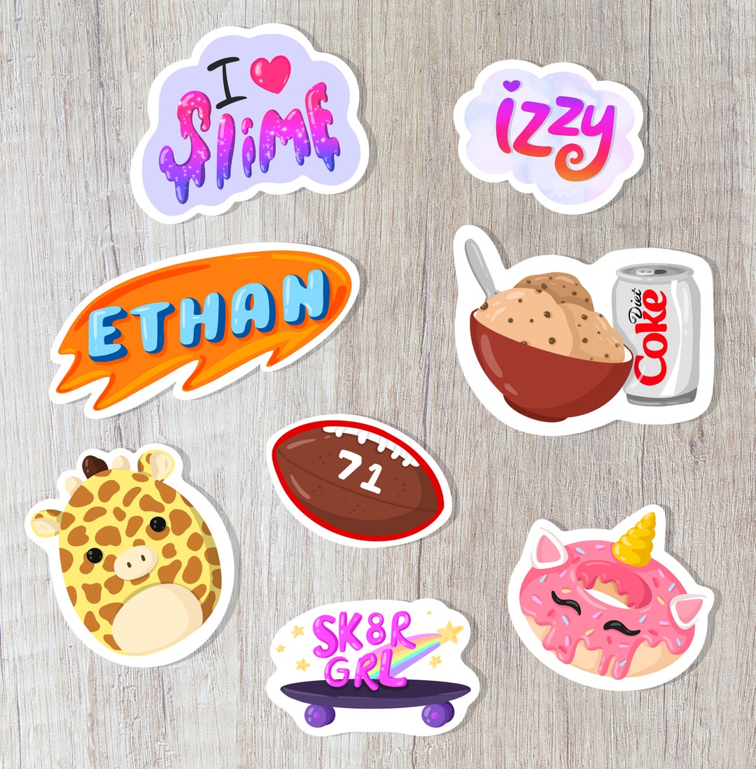 Custom Single Personalized Illustrated Sticker - Excellent Gift for ...