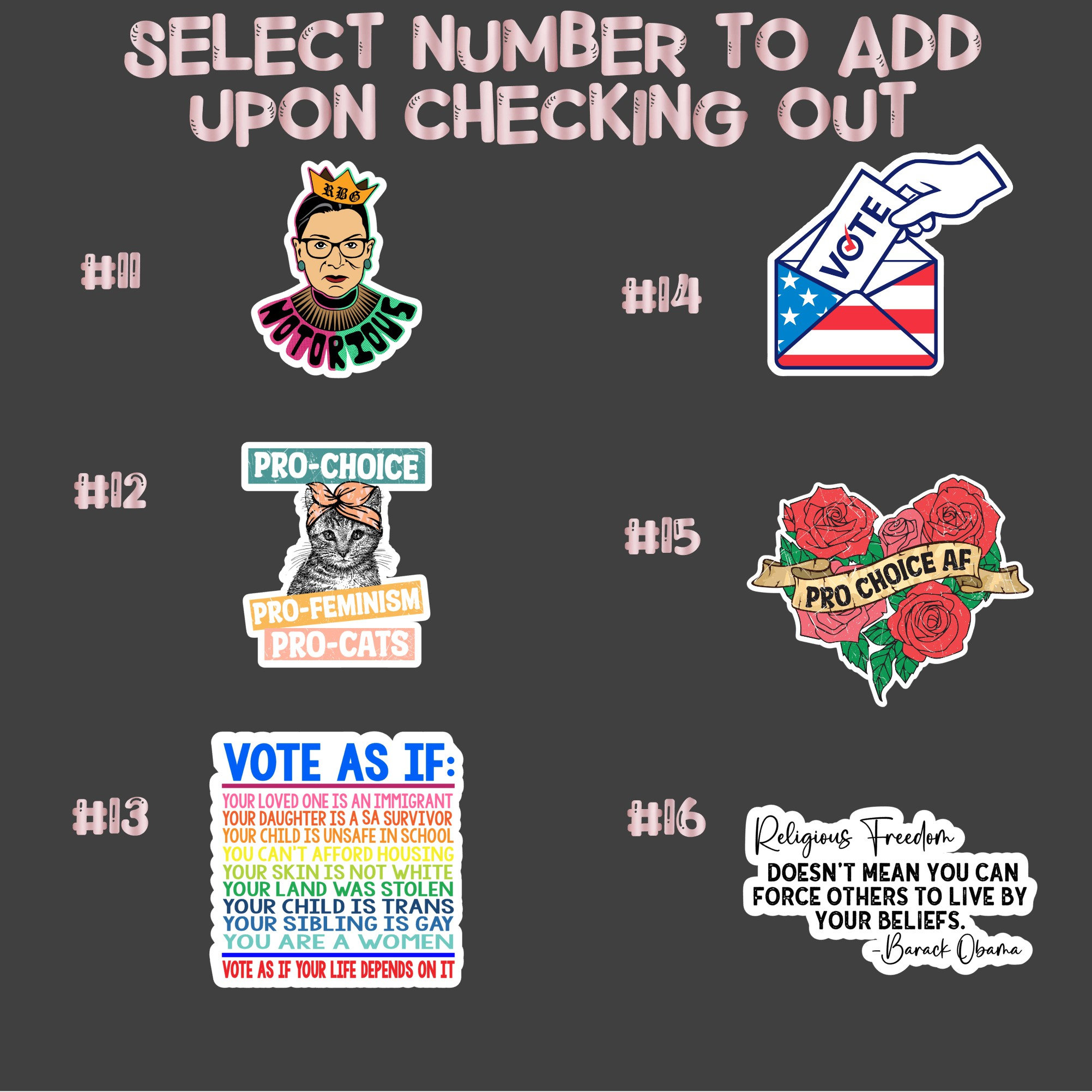 Vote for Your Rights Sticker Bundle Women's Rights - Etsy