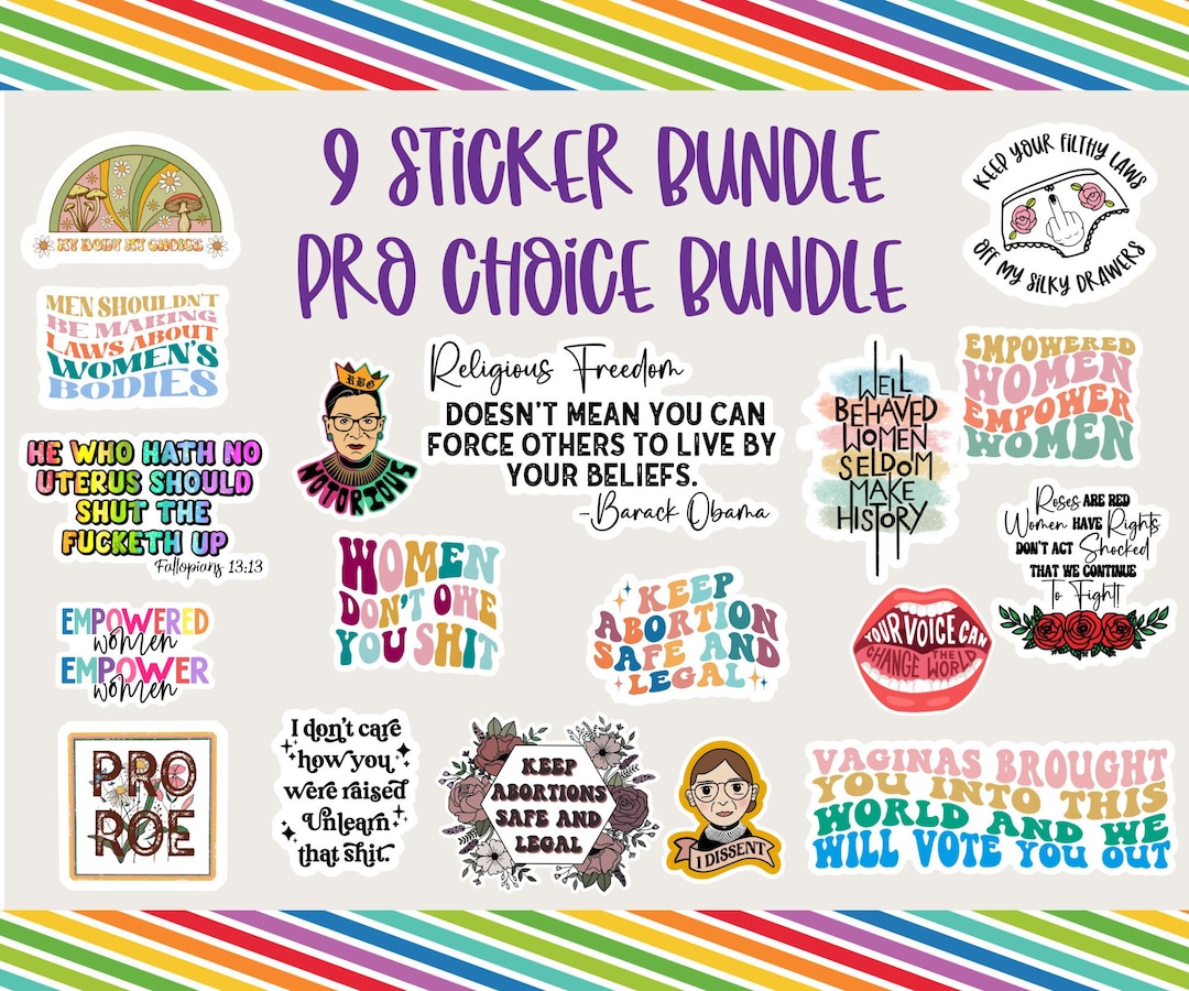 Pro Choice Sticker Bundle - Women's Rights Stickers, Empowered Women ...