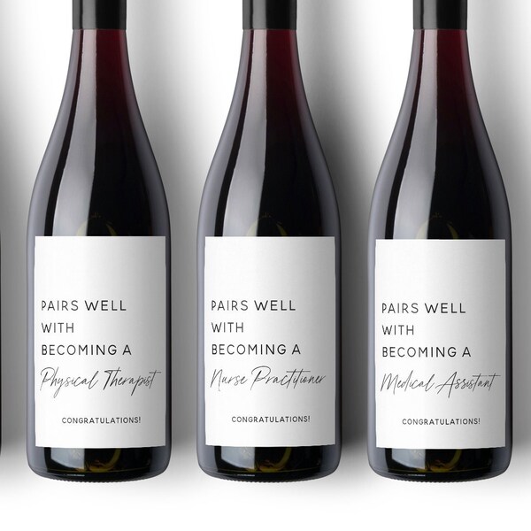 Wine Label Pairs Well With New Job - Etsy