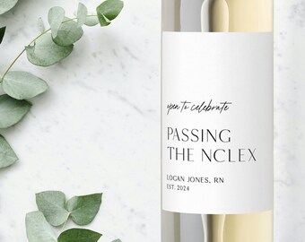 Pairs Well With Passing the NCLEX Becoming A Nurse Wine Label 3.75x4.75 ...