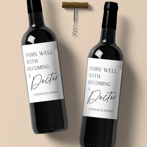 Medical School Graduation Wine Label. Doctor Graduation Party Gift. MD ...