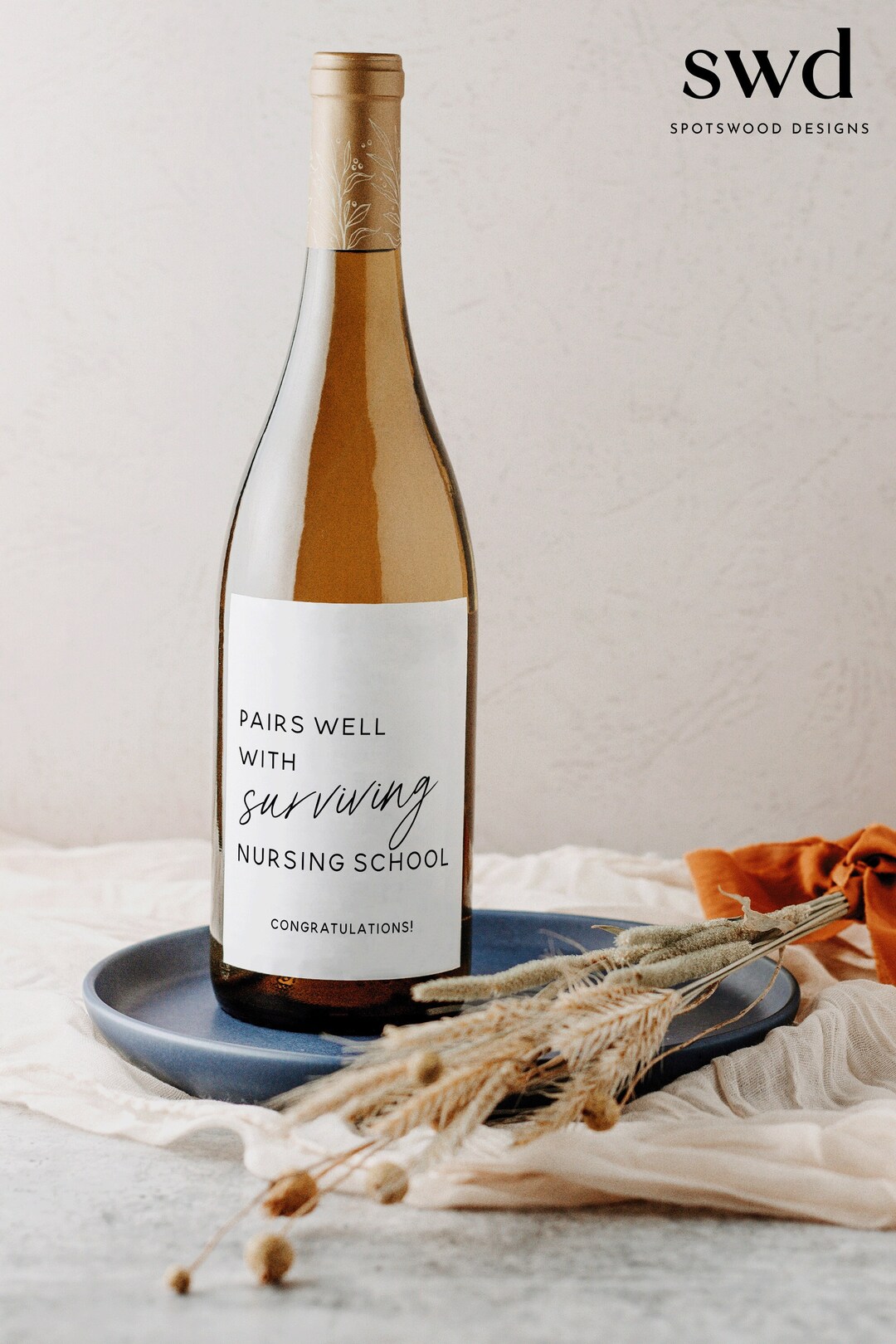 Nursing School Graduation Wine Label. Nurse Gift. Graduation Gift ...