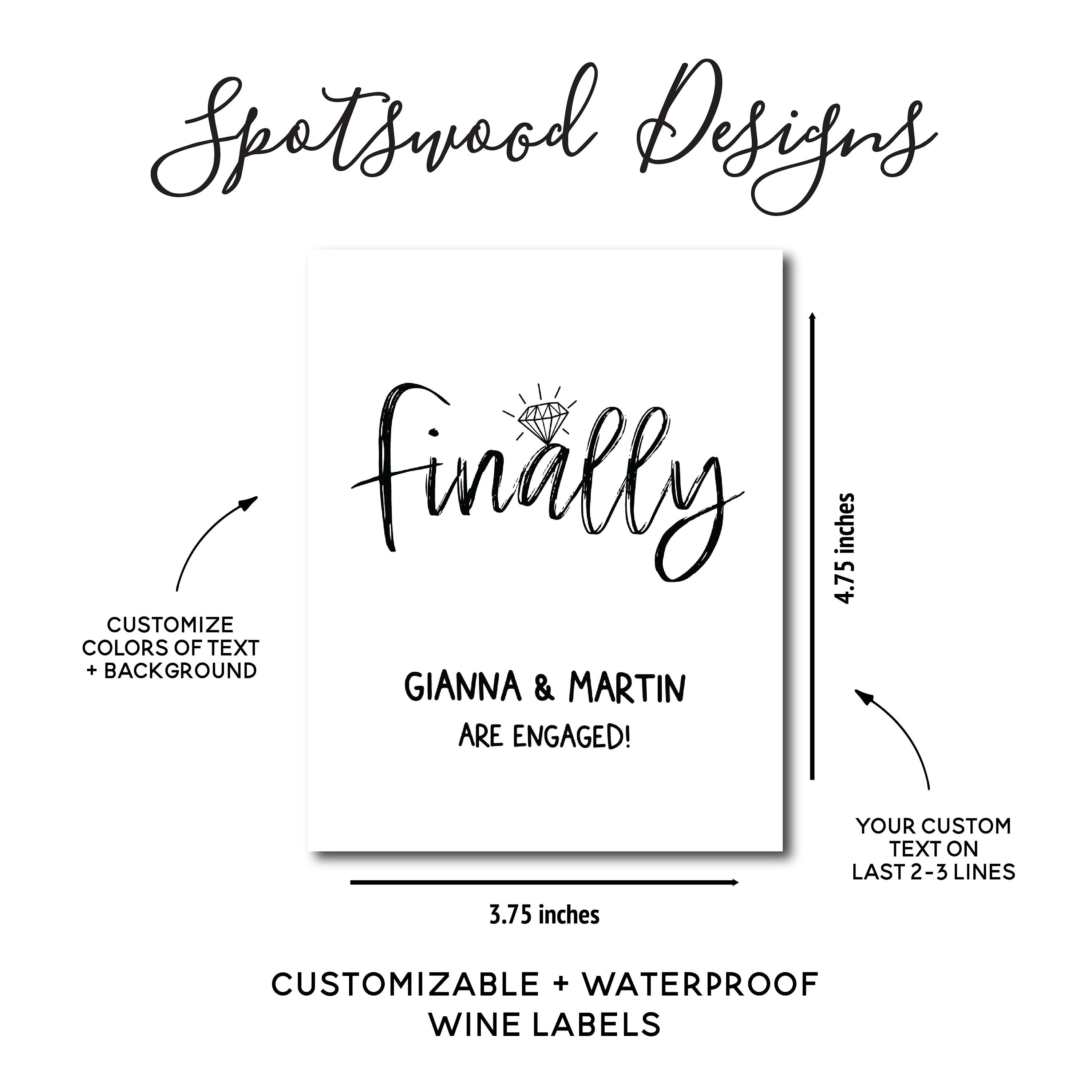 Finally Engaged Wine Label. Wedding Wine Label. Engagement - Etsy