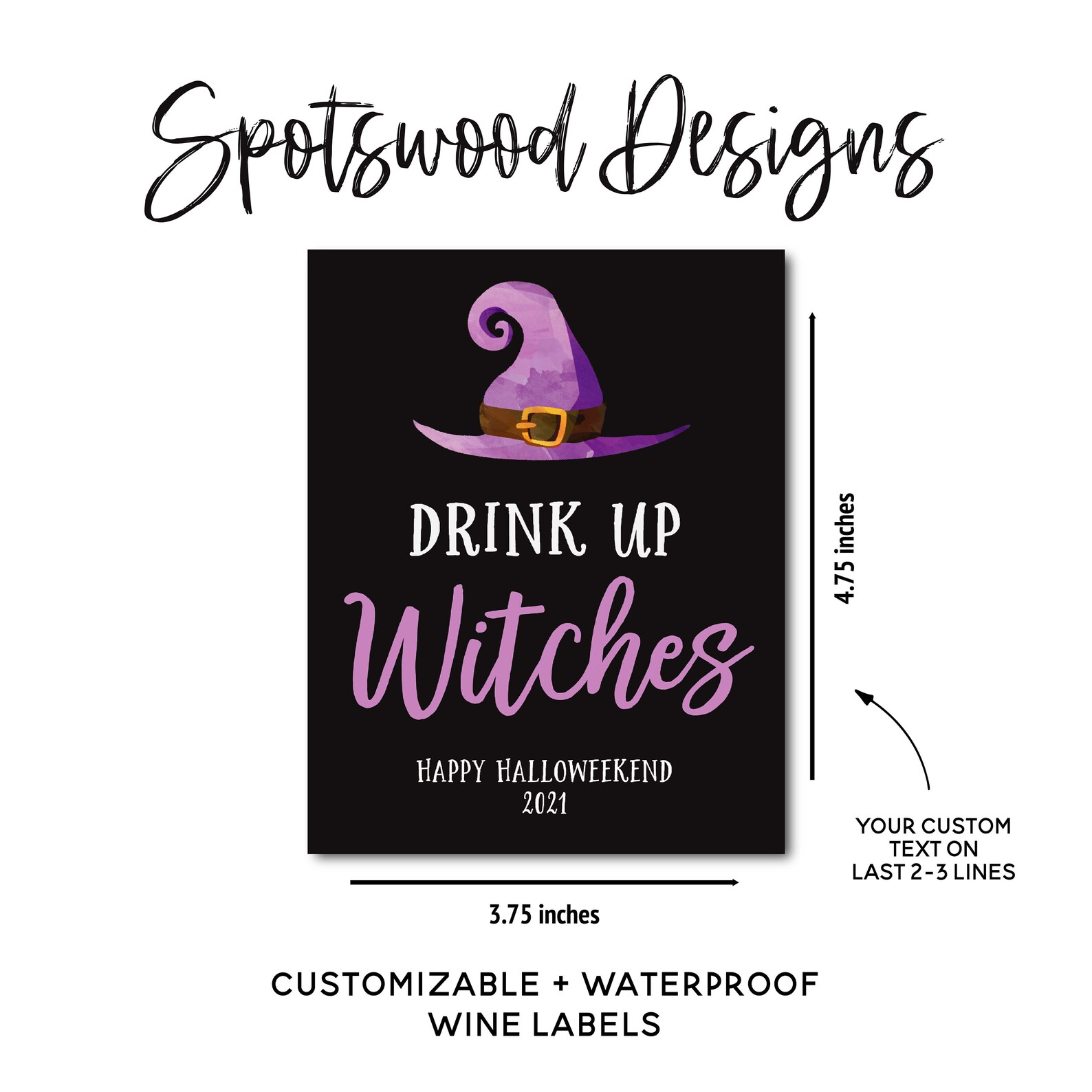 Drink up Witches Wine Label. Halloween Wine Label. Holiday Wine Label ...
