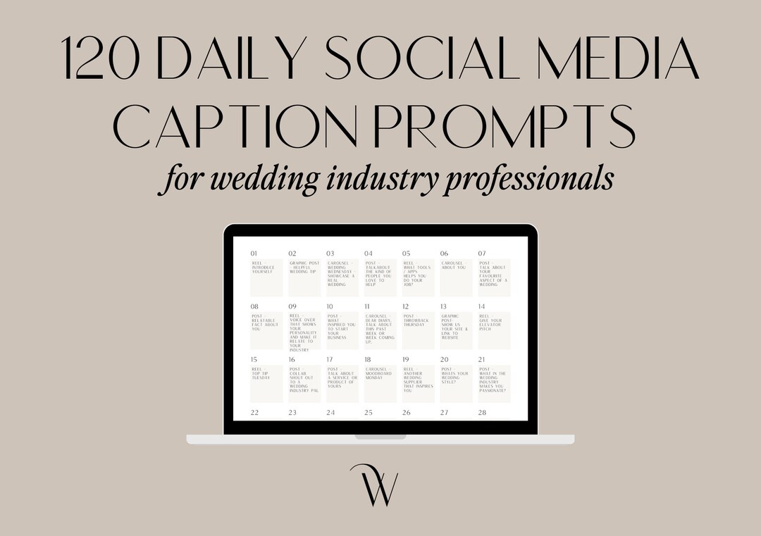 120 Social Media Caption Prompts for Wedding Industry Professionals ...