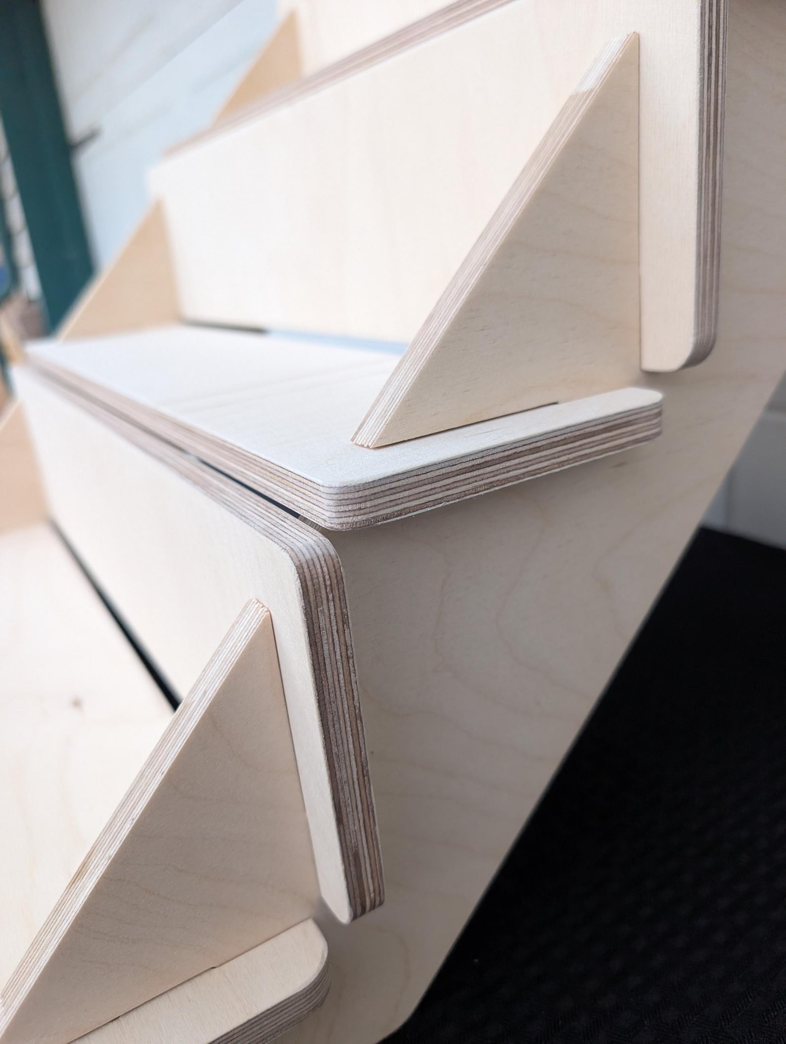 4-tier Stair Step Display Shelf – Baltic Birch Wood Vendor Riser for ...