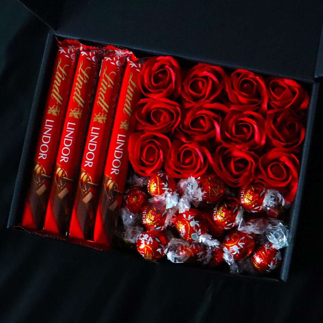 Lindt Lindor Ultimate Gift Hamper With Red Roses - Etsy