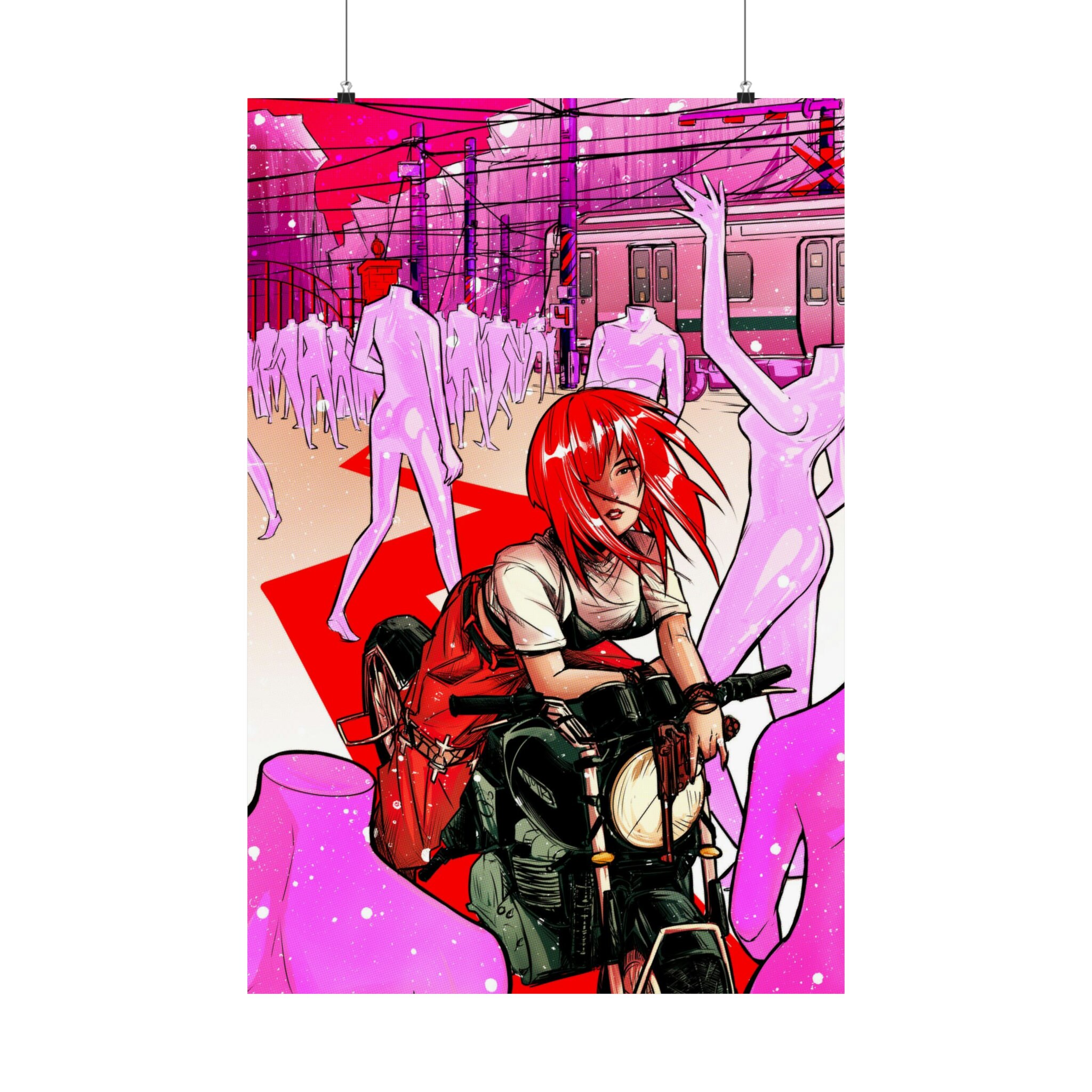 Motorcycle Waifu Poster Print - Etsy