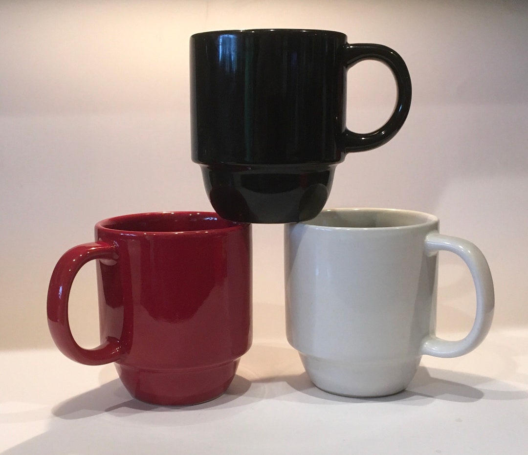 Set of 3 Mainstays Home Stackable Red or Black or White or Beige / Tan ...