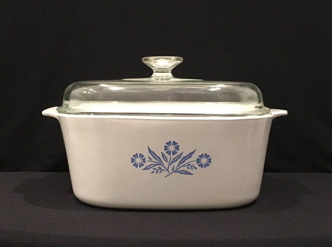 Classic Blue Cornflower 5 Lt. Dutch Oven/ Roaster W Lid. Corningware ...