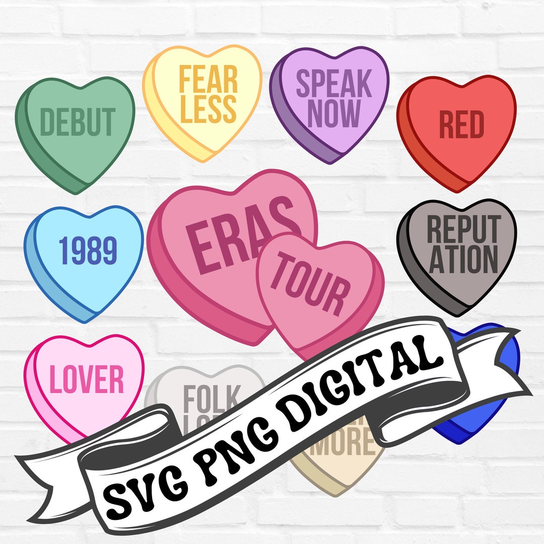 Eras Candy Hearts | Swifty | Digital Download Svg Png | Valentines Day ...