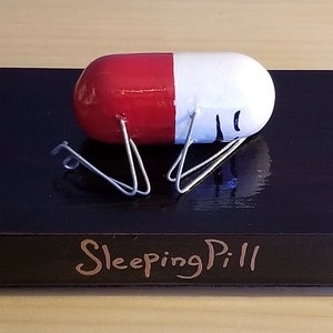 Funny Punny Art Scene Figure Sculpture 'sleeping Pill' - Etsy