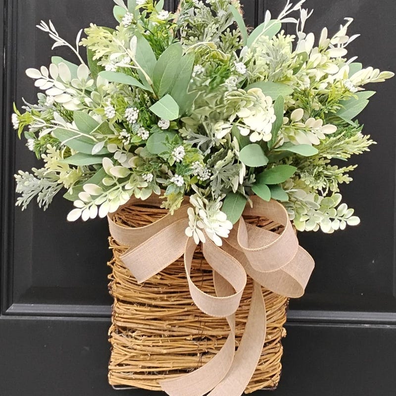 Wall Baskets With Greenery - Etsy