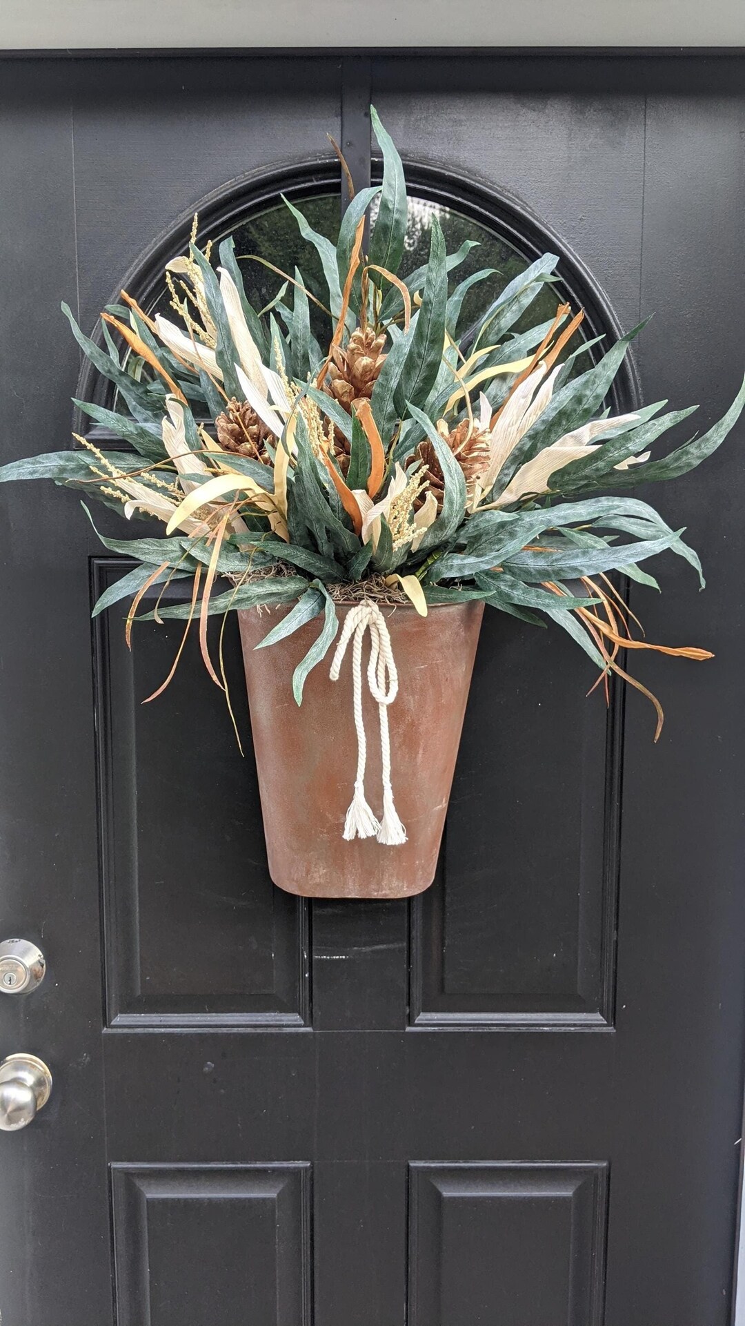 Extra Large Fall Statement Wreath, Chic Rusted Bucket Thanksgiving ...