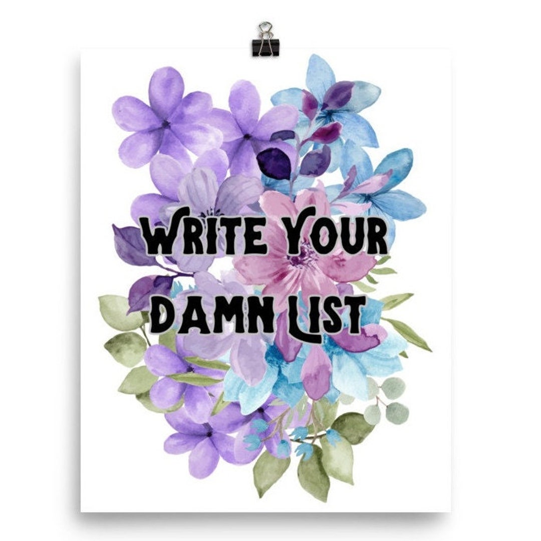 Write Your Damn List Motivational Poster A4 or A3 - Etsy