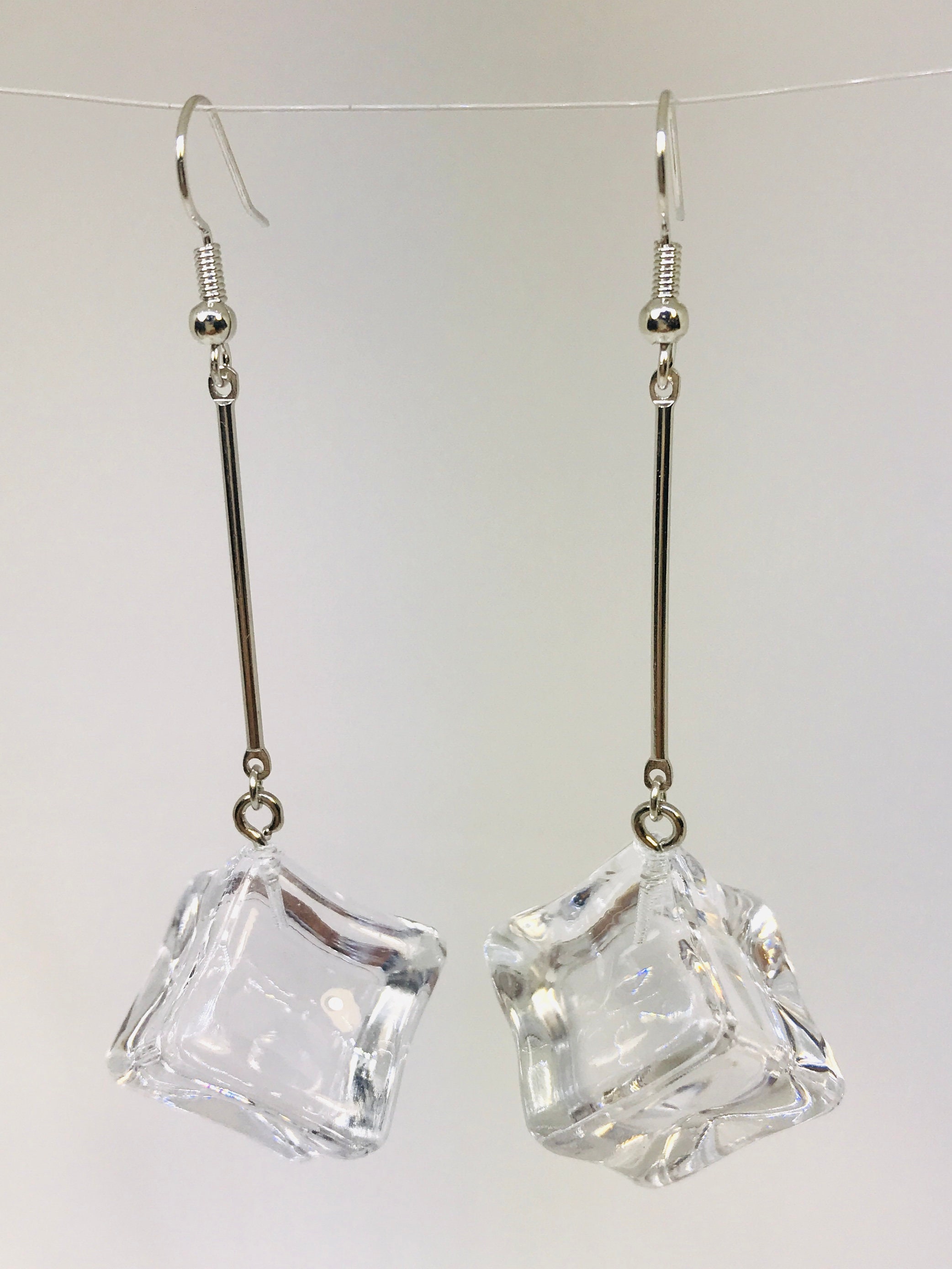Ice Cube Earrings Ice Earrings Dangle Earrings Long Dangle - Etsy UK