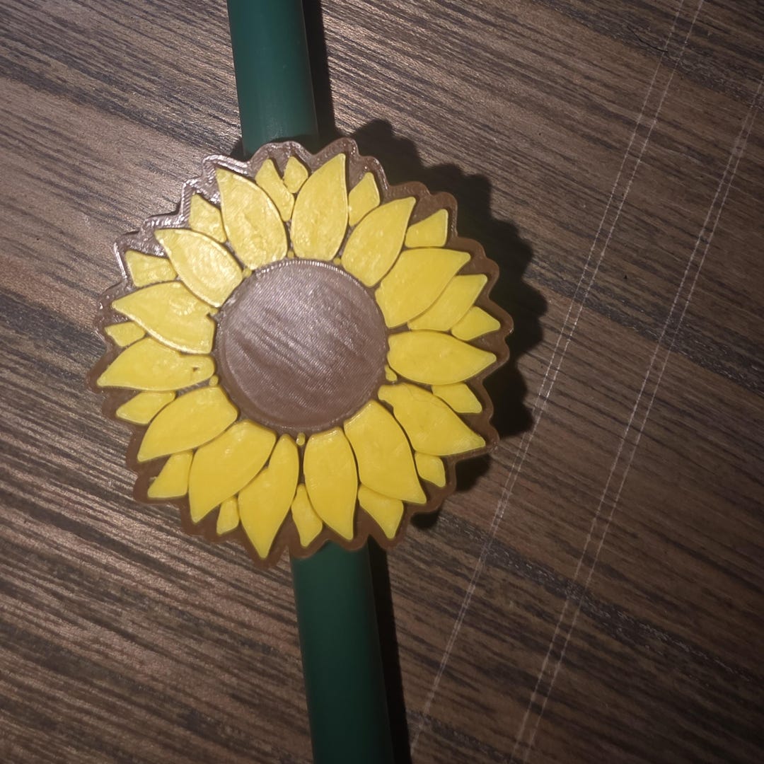 Sunflower Straw Topper/ Charm - Etsy