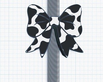 Cow Coquette Bow Straw Topper STL File, 3D Print Straw Topper Digital ...