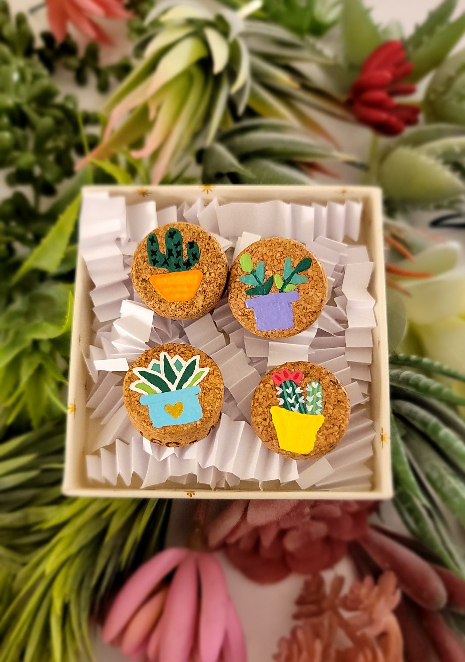 Succulent Magnets Set of 4 Plant Magnets Refrigerator - Etsy