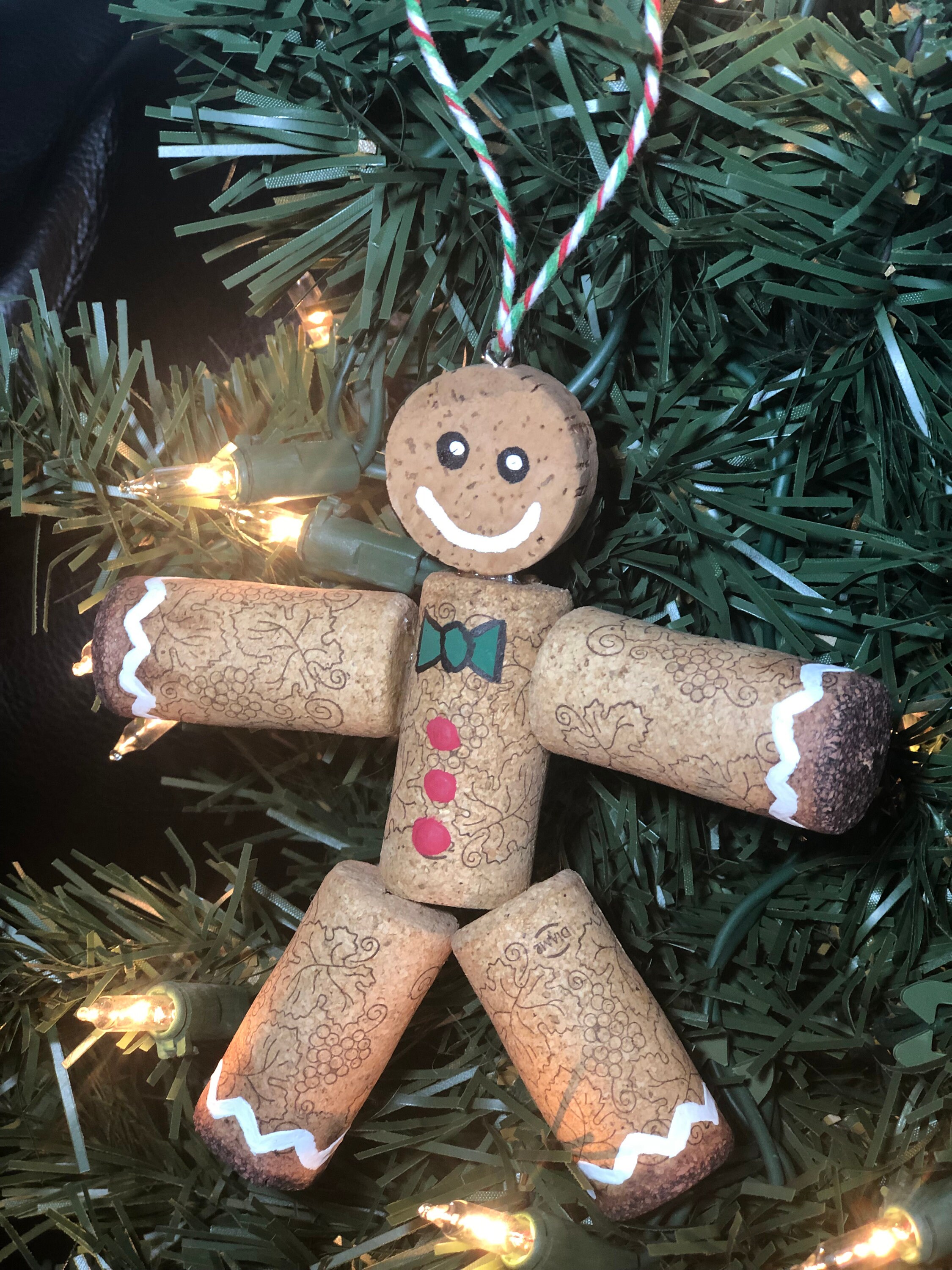 Wine Cork Gingerbread Man Ornament - Etsy UK