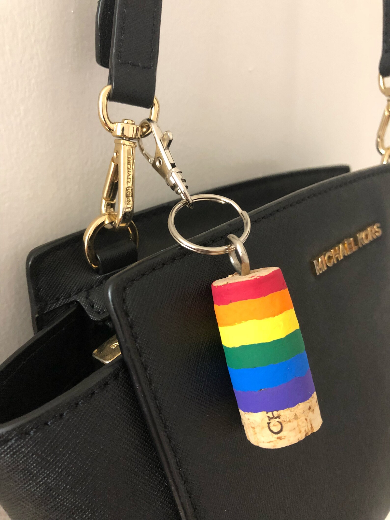 Pride Keychain Wine Cork Keychain Rainbow Flag LGBTQ - Etsy