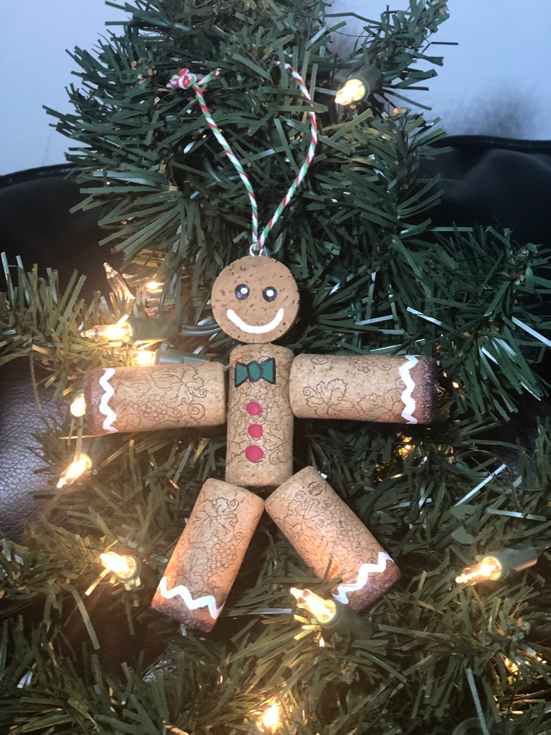 Wine Cork Gingerbread Man Ornament - Etsy UK