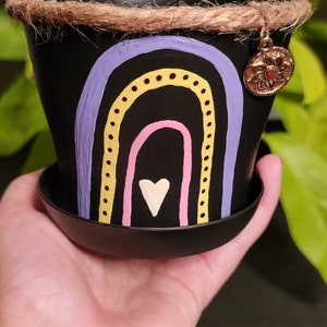 Cute Plant Pot, Rainbow Planter, Modern Rainbow Flower Pot, Planter ...