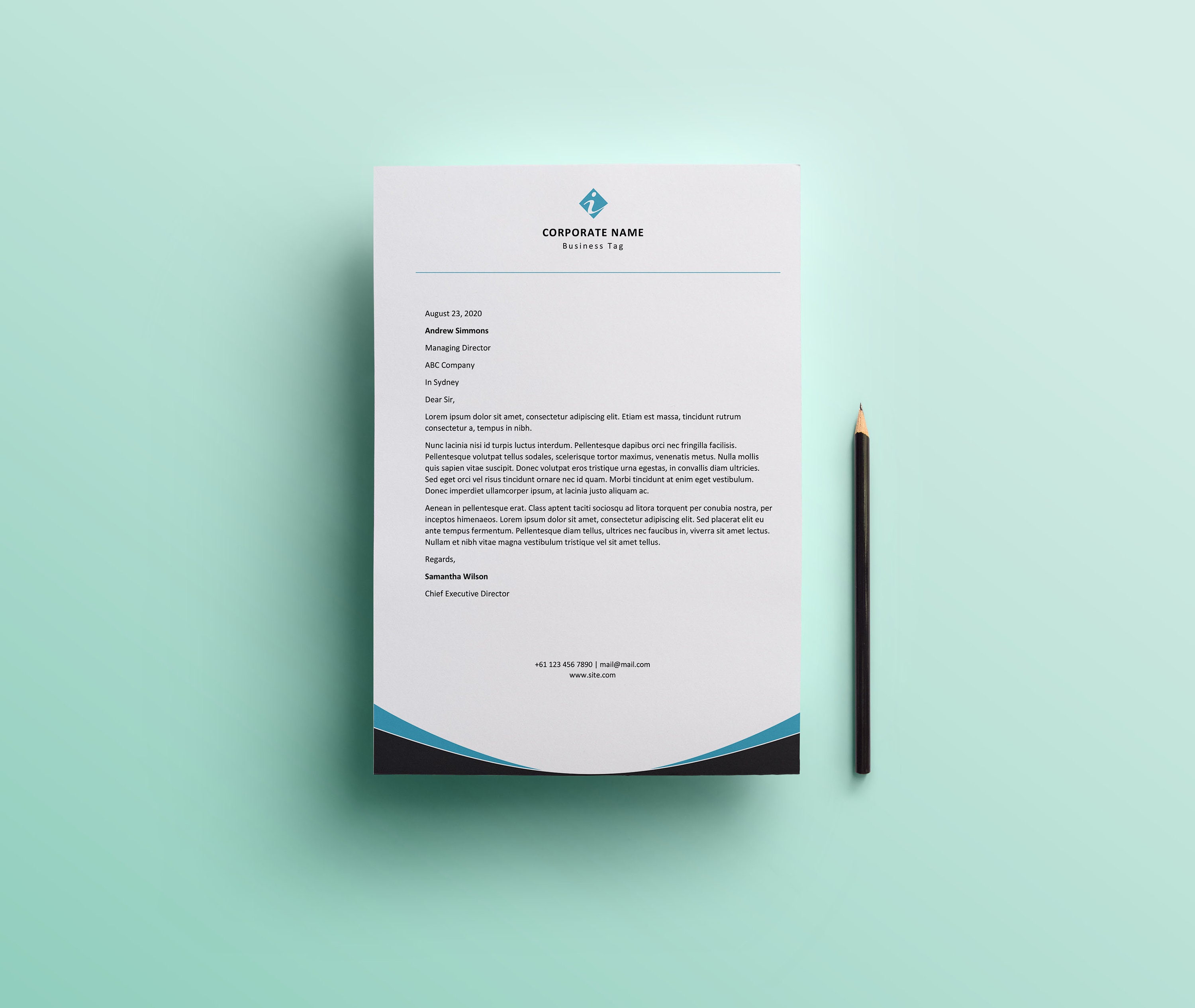 Microsoft Word Letter and A4 Sizes Business Corporate Letterhead ...