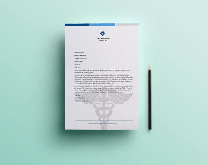 Doctor Letterhead, Nurse Stationery, Letterhead, Template, Editable ...