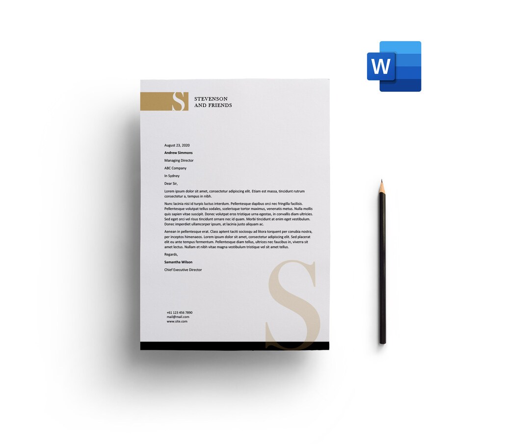 Microsoft Word Letter and A4 Sizes Initials Business Corporate ...