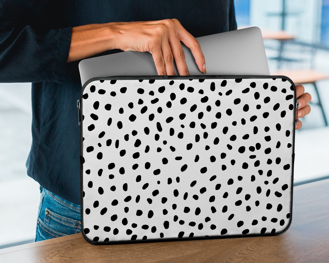 Polka Dot Laptop Sleeve Dots Laptop Sleeve Black And White | Etsy