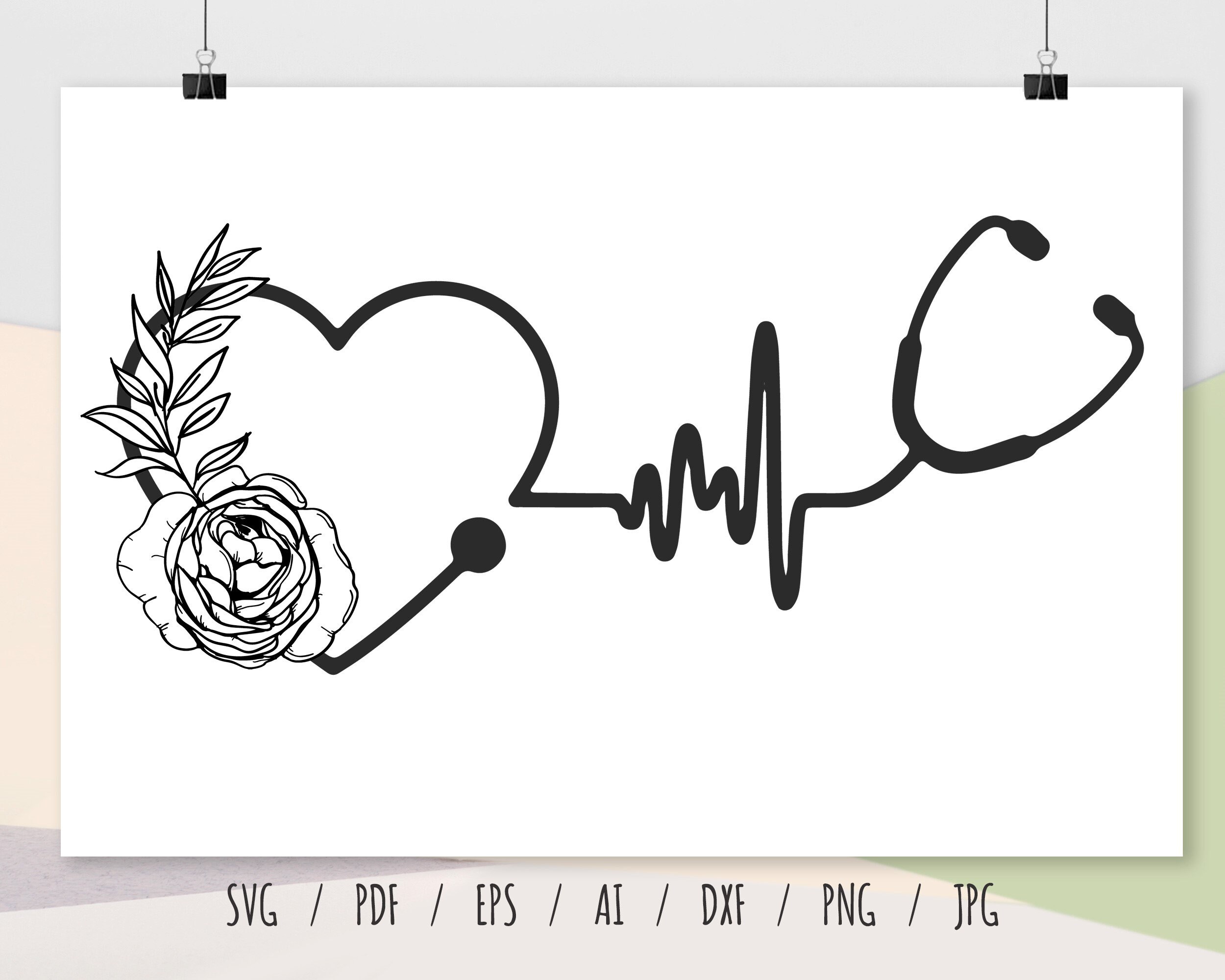 Floral Doctor Logo Flower Vignette Printable Image Svg Zip - Etsy